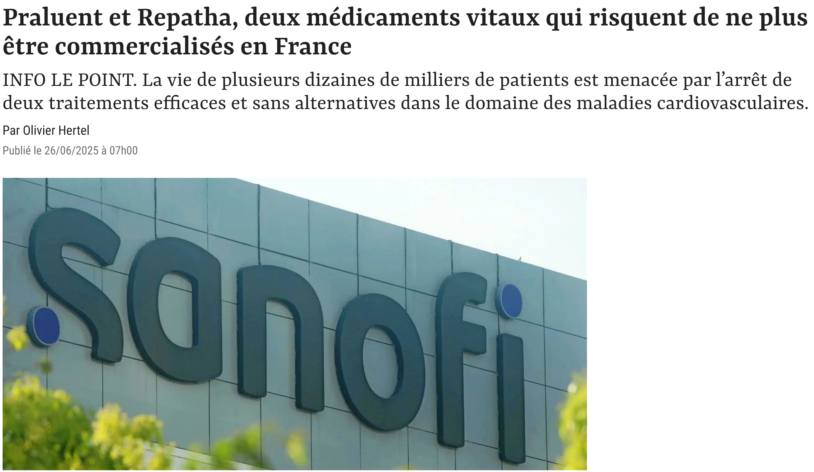 Praluent et Repatha, deux médicaments vitaux qui risquent de ne plus ...